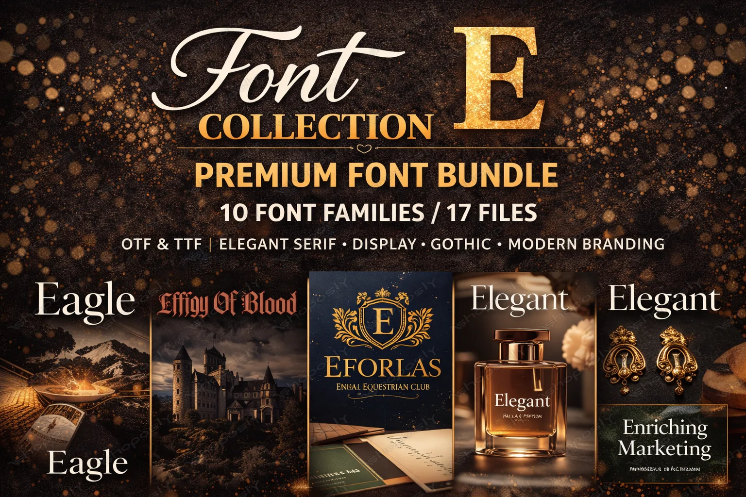 New 2026 Font Collection E – Premium Font Bundle (10 Families / 17 ...